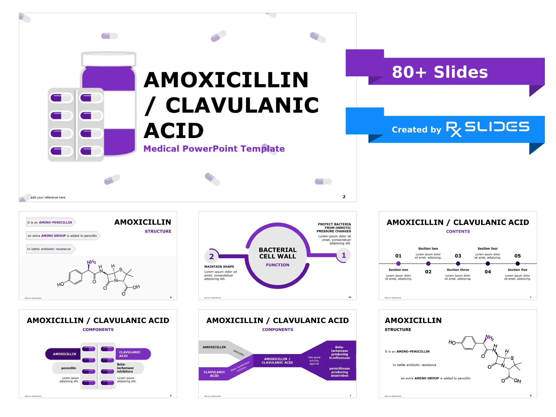 Download Amoxicillin Clavulanic Acid PowerPoint Template|RxSlides